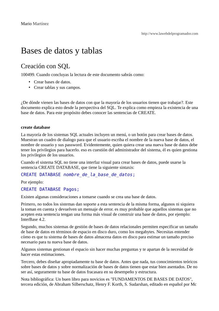 PDF de programación - Bases de datos y tablas