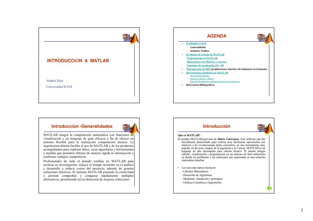PDF de programación - Introducción a Matlab