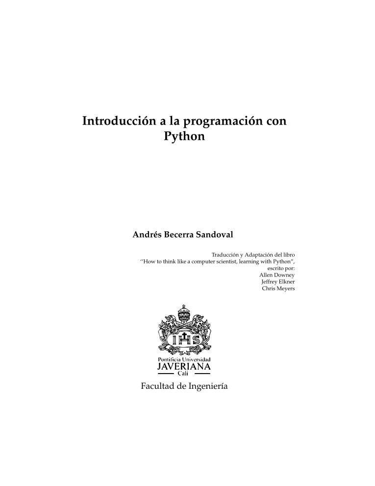 PDF de programación - Introducción a la programación con Python PDF de programación - Introducción a la programación con Python