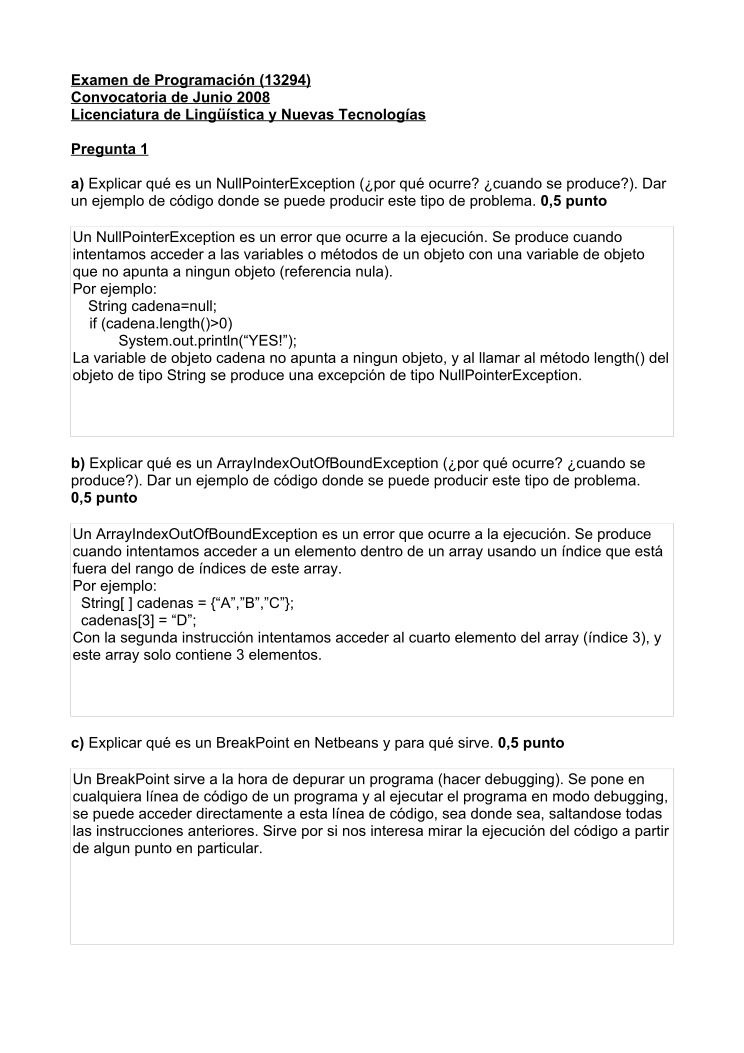 PDF de programación - Examen de Programación 13294
