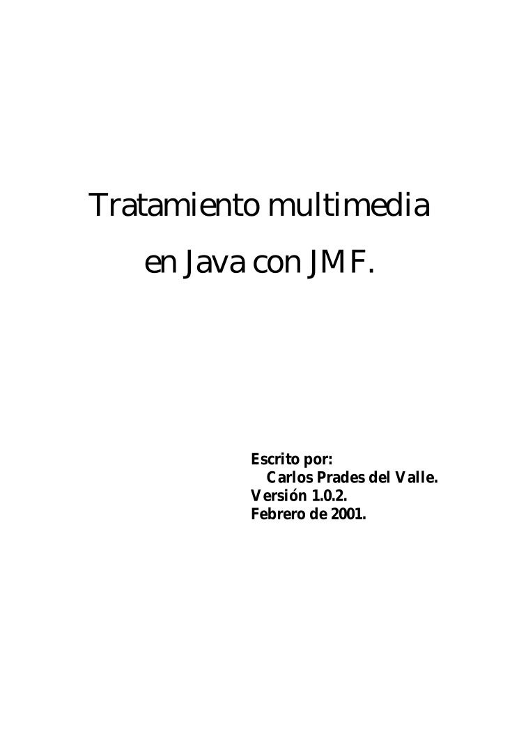 PDF de programación - Tratamiento multimedia en Java con JMF.