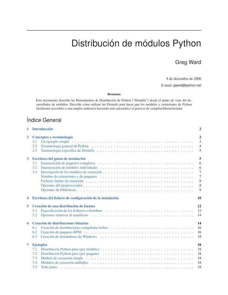 PDF de programación - Distribución de módulos Python