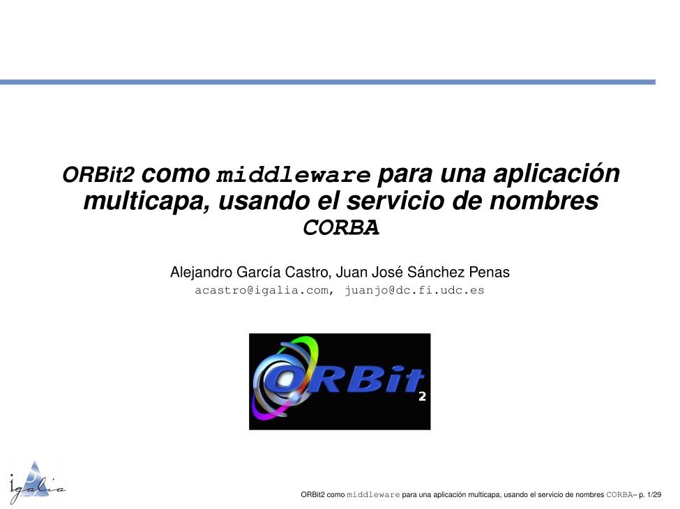 PDF de programación - ORBit2 como middleware para una aplicación multicapa, usando el servicio ...