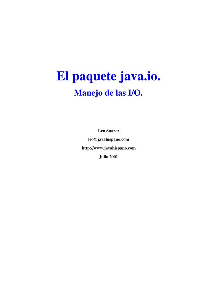 PDF de programación - El paquete java.io