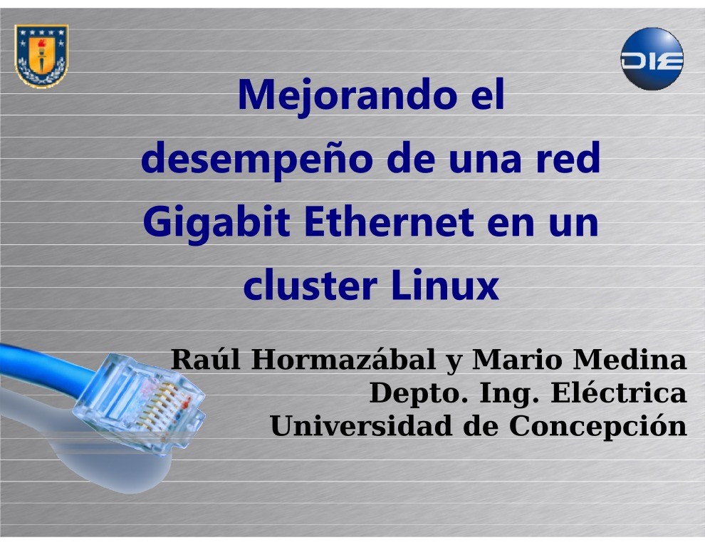 PDF de programación - Mejorando el desempeño de una red Gigabit Ethernet en un cluster Linux
