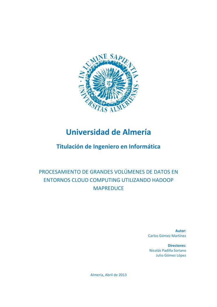 Pdf De Programación Procesamiento De Grandes VolÚmenes De Datos En Entornos Cloud Computing