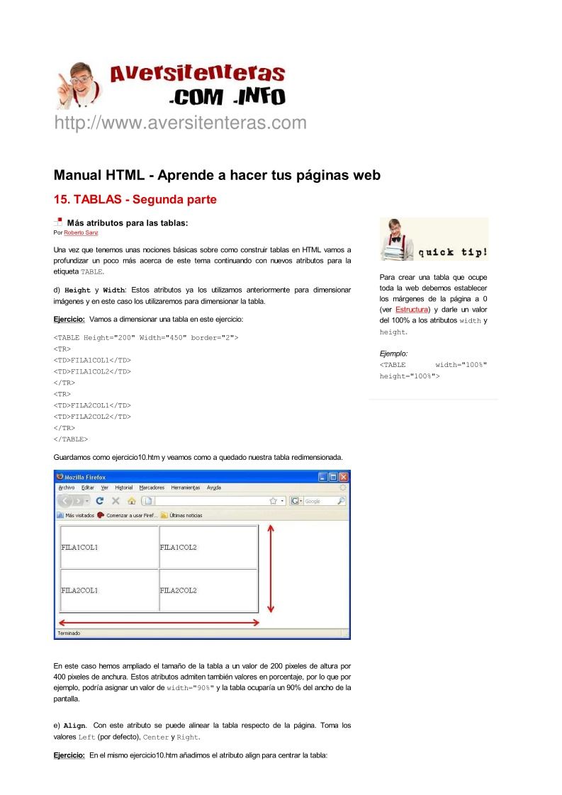PDF de programación - Aprende a hacer tus páginas web - TABLAS - Segunda parte