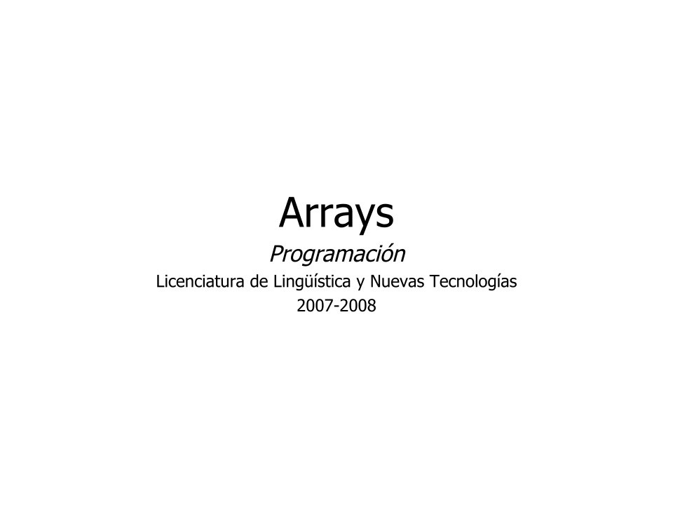 PDF de programación - Arrays PDF de programación - Arrays