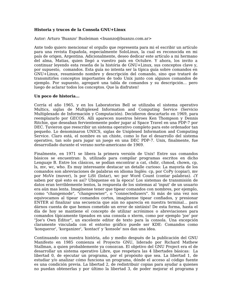 PDF de programación - Historia y trucos de la Consola GNU+Linux