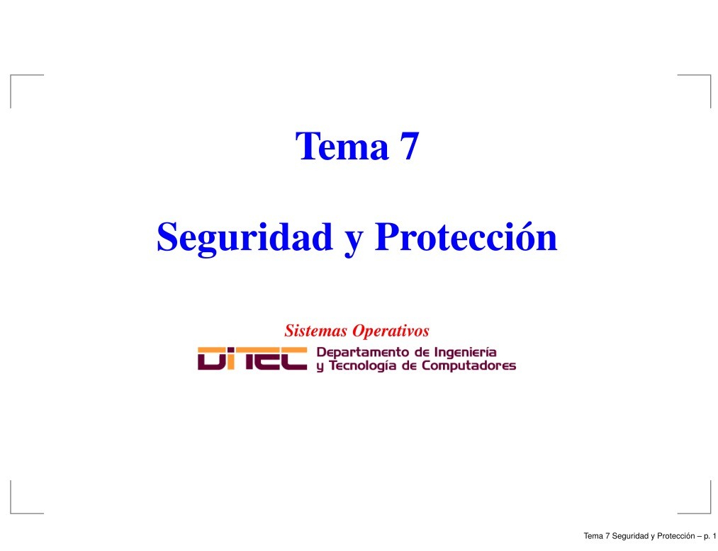 PDF de programación - Tema 7 - Seguridad y Protección