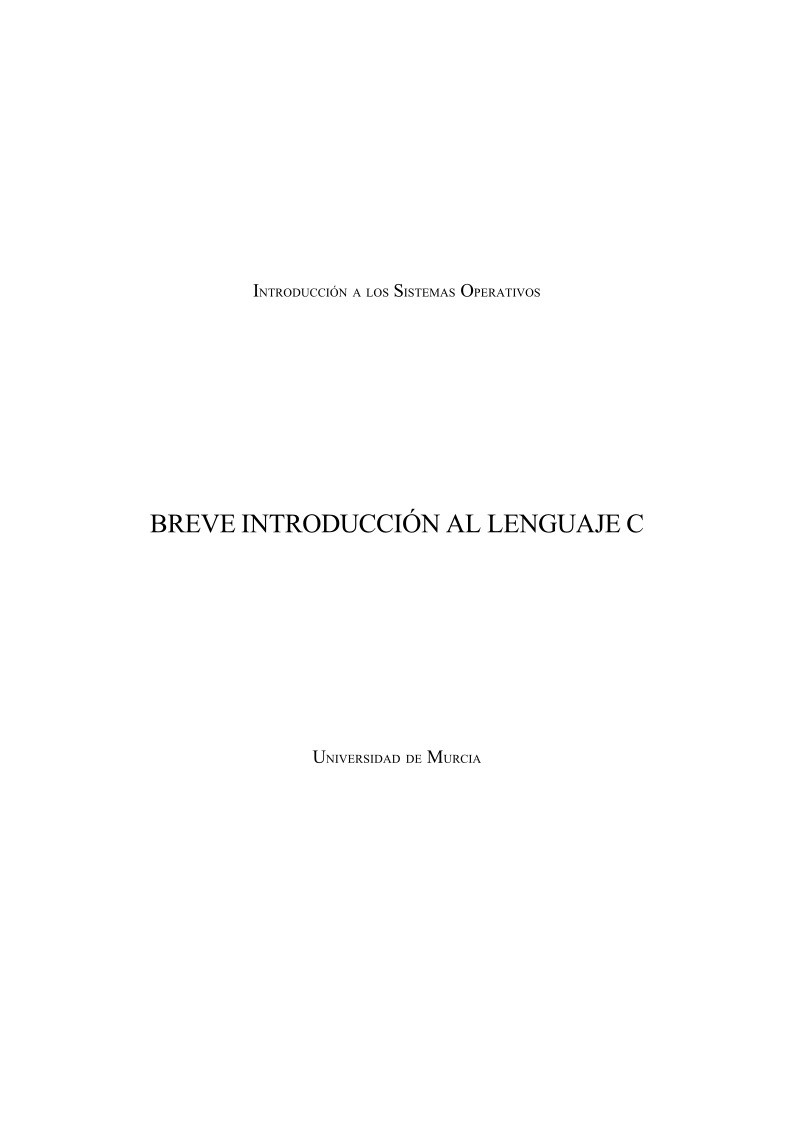 PDF de programación - BREVE INTRODUCCIÓN AL LENGUAJE C