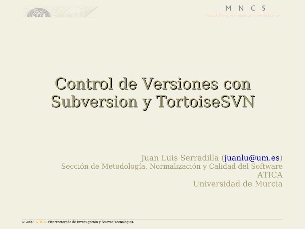 PDF de programación - Control de Versiones con Subversion y TortoiseSVN