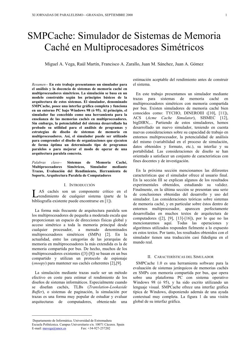 PDF de programación - SMPCache: Simulador de Sistemas de Memoria Caché en Multiprocesadores ...