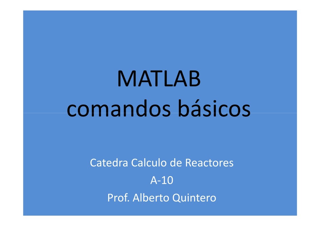 Pdf De Programación Matlab Comandos Básicos