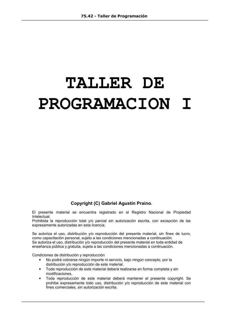 PDF de programación - Taller de Programación I