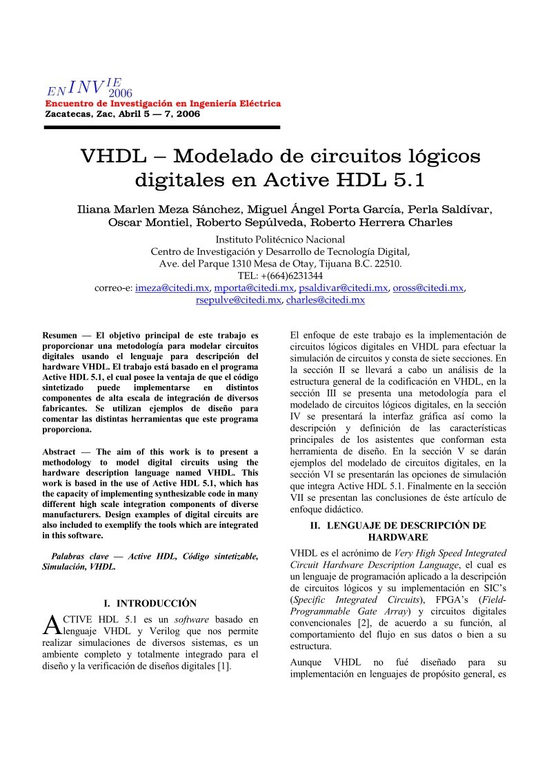 PDF de programación - VHDL - Modelado de circuitos lógicos digitales en Active HDL 5.1