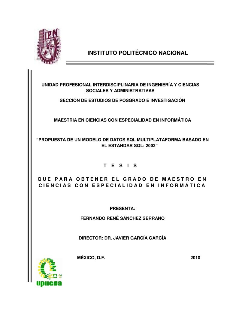 PDF de programación - PROPUESTA DE UN MODELO DE DATOS SQL ... PDF de programación - PROPUESTA DE UN MODELO DE DATOS SQL ...