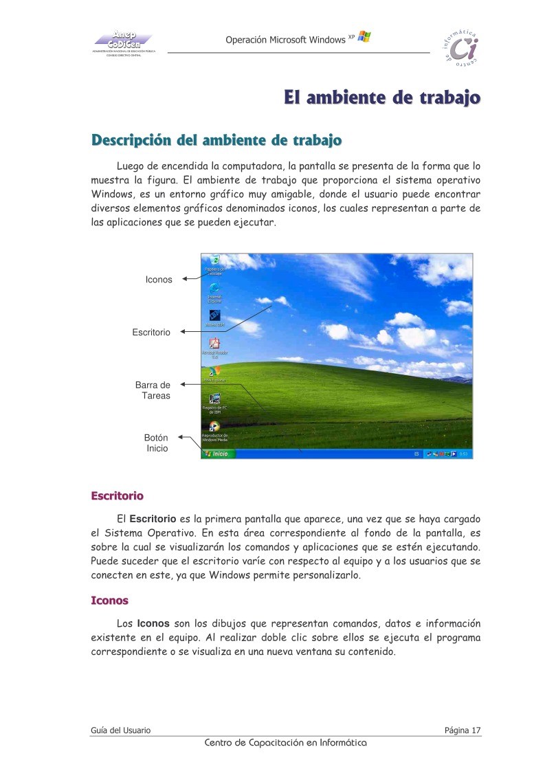 PDF de programación - Windows XP - El ambiente de trabajo