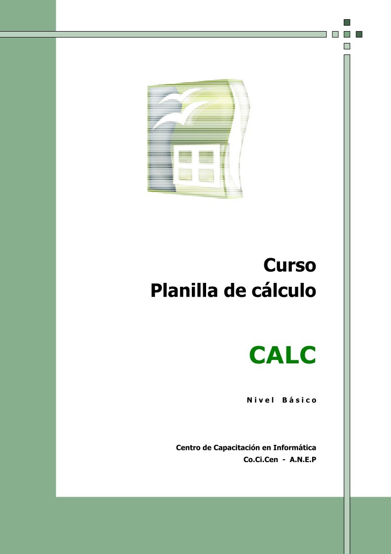 PDF de programación - Curso Planilla de cálculo CALC - Nivel Básico