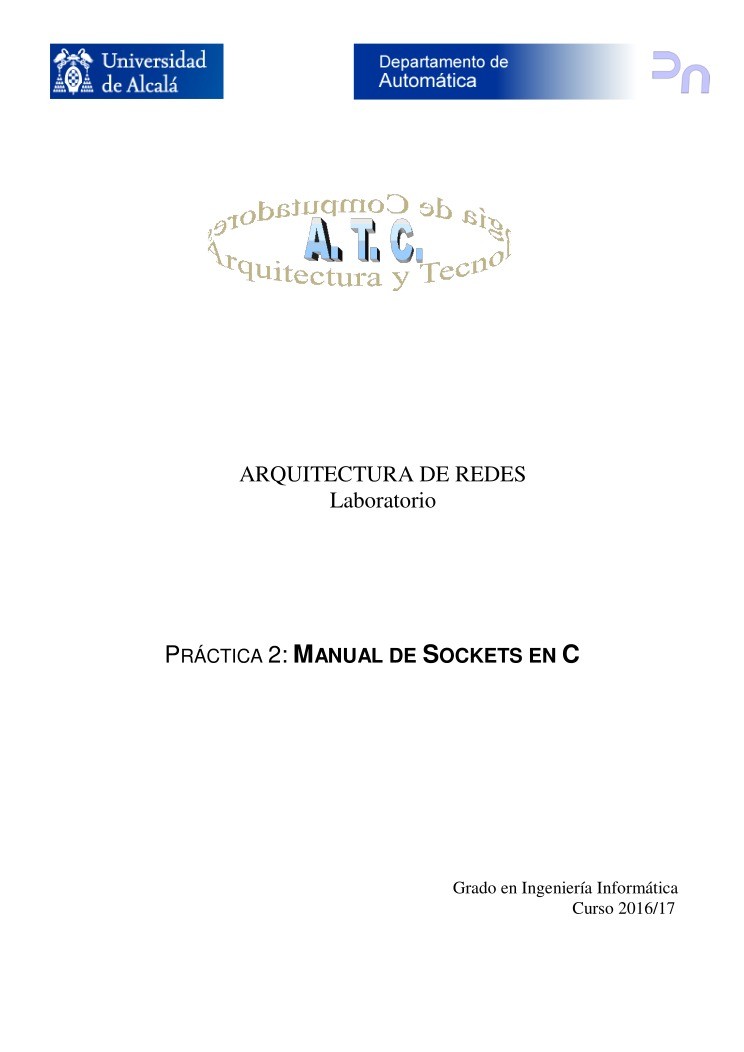 PDF de programación - PRÁCTICA 2: MANUAL DE SOCKETS EN C