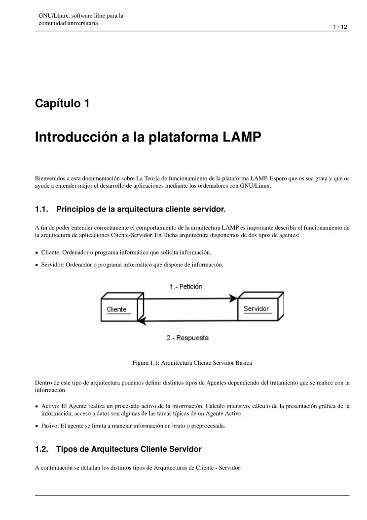 PDF de programación - Configuración de plataforma LAMP - Teoría