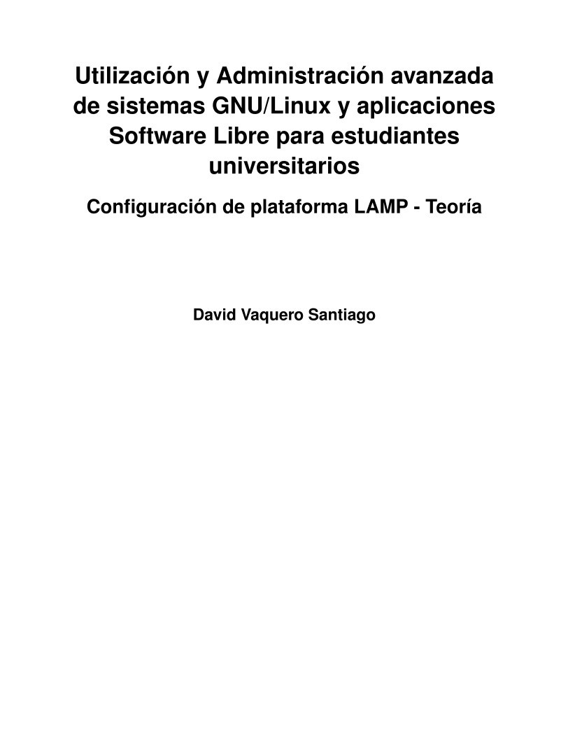 PDF de programación - Configuración de plataforma LAMP - Teoría - Utilización y Administración ...