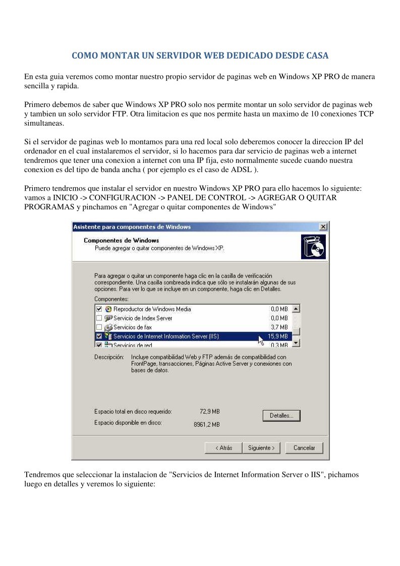 PDF de programación - Como montar un servidor de paginas web en Windows ... PDF de programación - Como montar un servidor de paginas web en Windows ...
