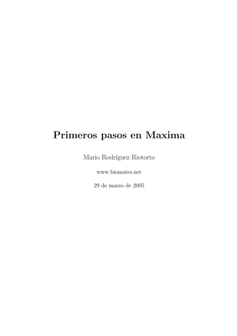 PDF de programación - Primeros pasos en Maxima