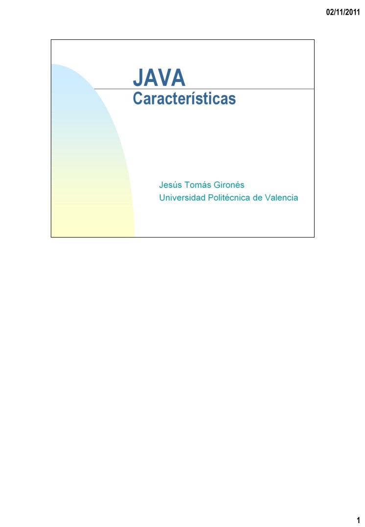 PDF de programación - JAVA Características
