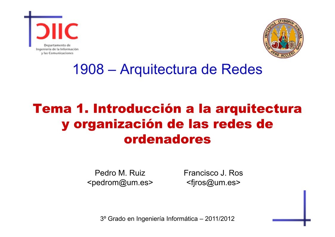 PDF de programación - Tema 1. Introducción a la arquitectura y organización de las redes de ...