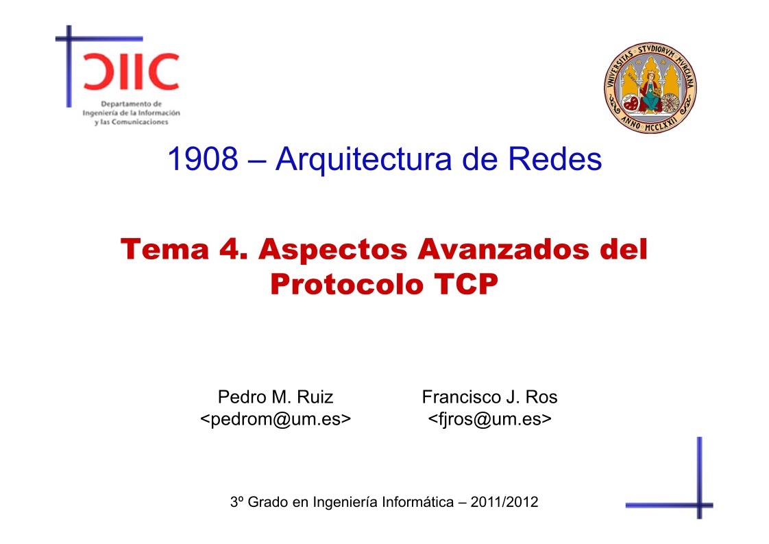 PDF de programación - Tema 4. Aspectos Avanzados del Protocolo TCP