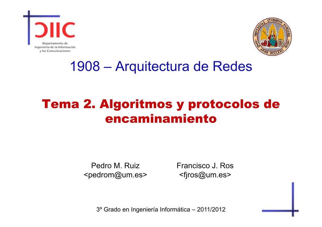 PDF de programación - Tema 2. Algoritmos y protocolos de encaminamiento