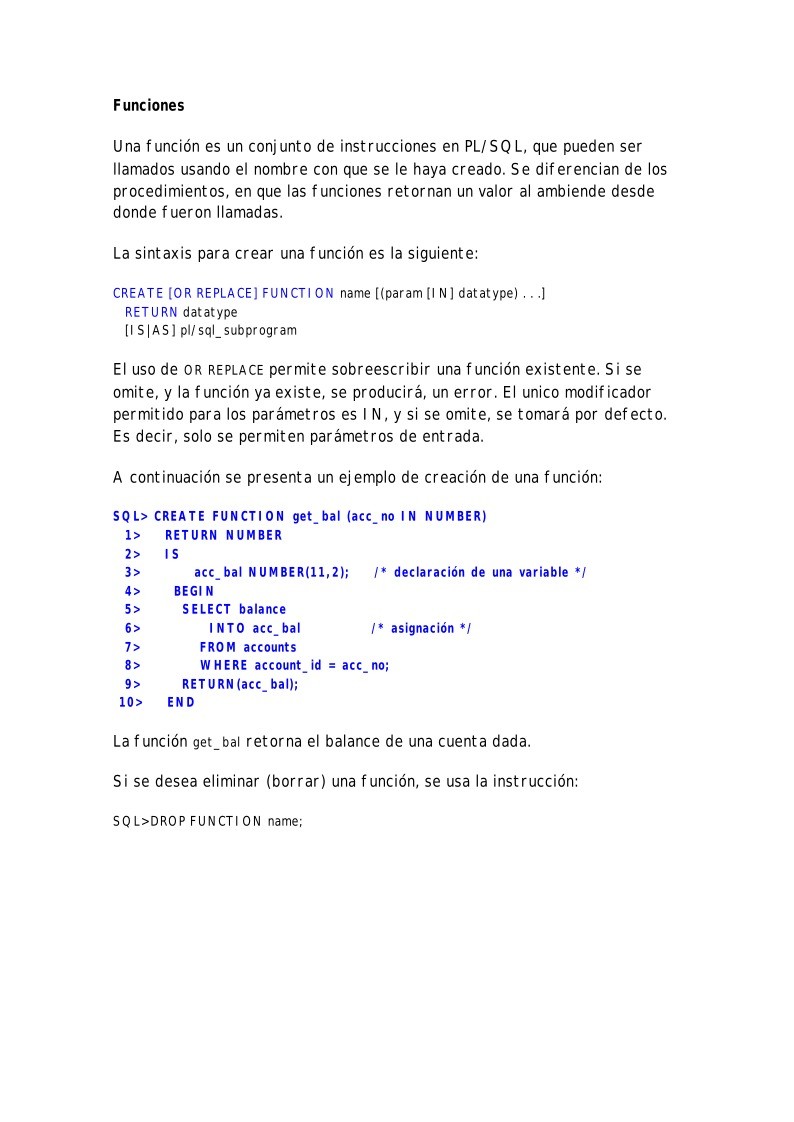 PDF de programación - PL/SQL - Funciones