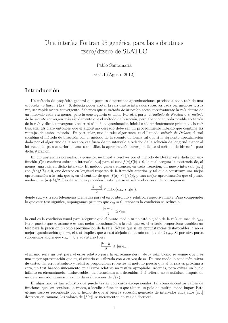 PDF de programación - Una interfaz Fortran 95 genérica para las ...