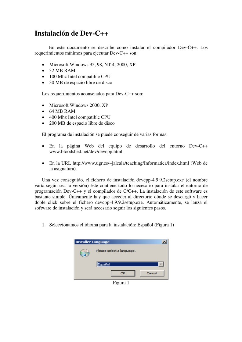 PDF de programación - Instalacion de Dev-C++ PDF de programación - Instalacion de Dev-C++