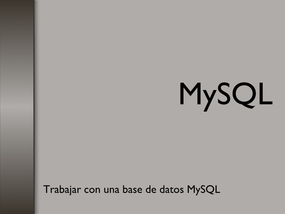 PDF de programación - Trabajar con una base de datos MySQL