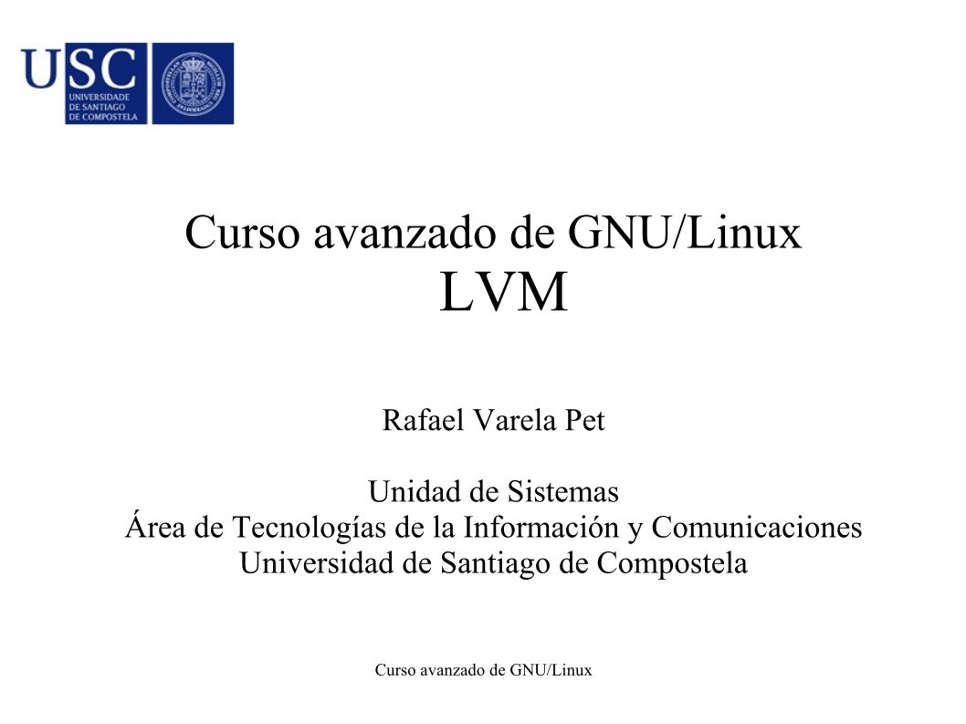 PDF de programación - LVM - Curso avanzado de GNU/Linux