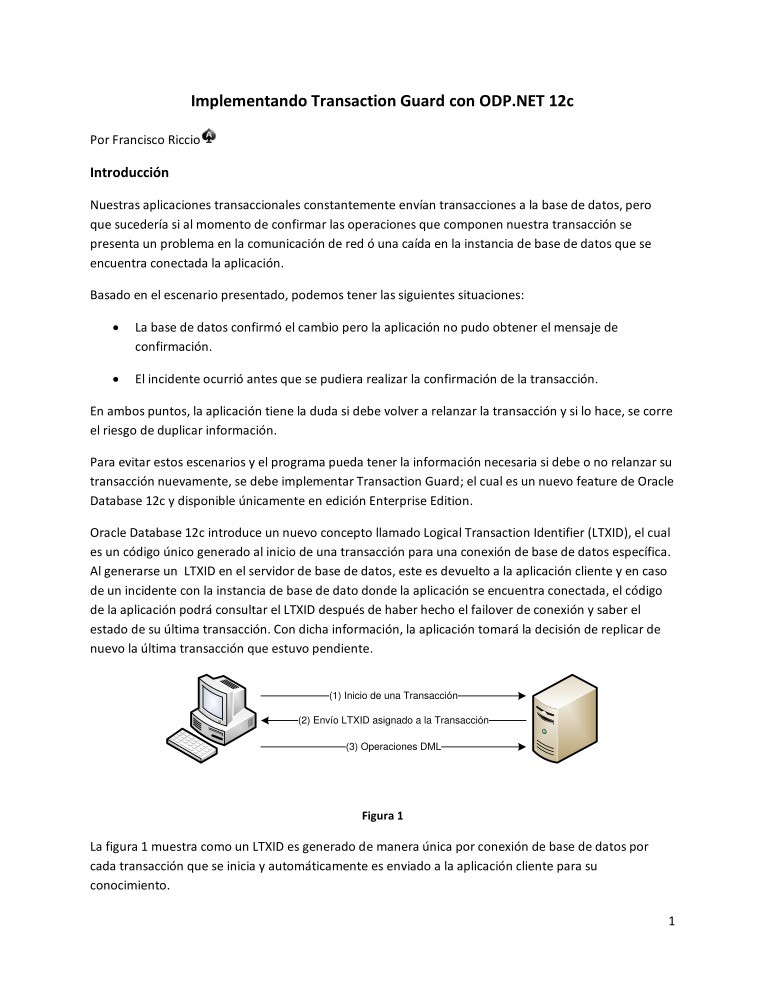 PDF de programación - Implementando Transaction Guard ODP NET 12c
