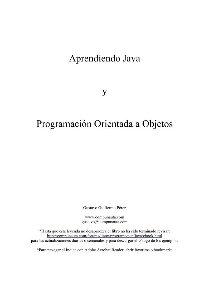 PDF de programación - Aprendiendo Java y Programación Orientada a Objetos
