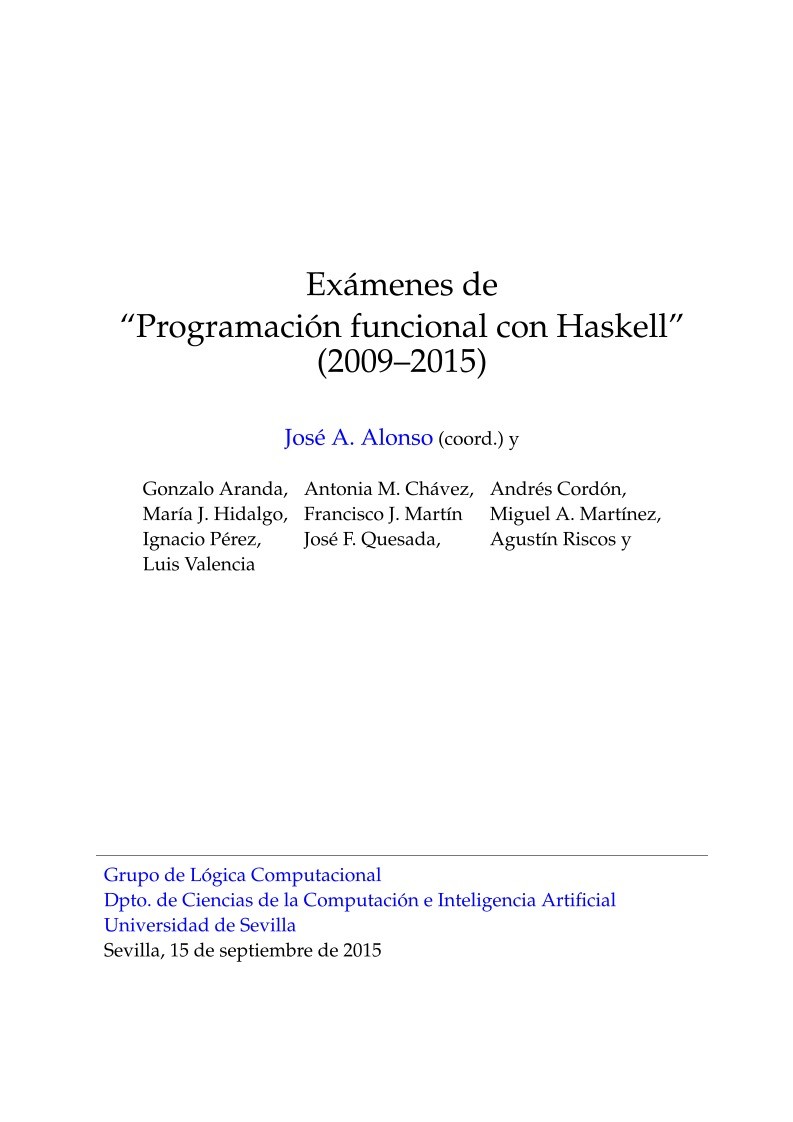 Pdf De Programación Exámenes De Programación Funcional Con Haskell 2009 2015