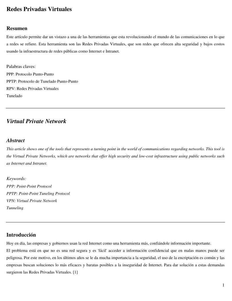 PDF de programación - Redes Privadas Virtuales