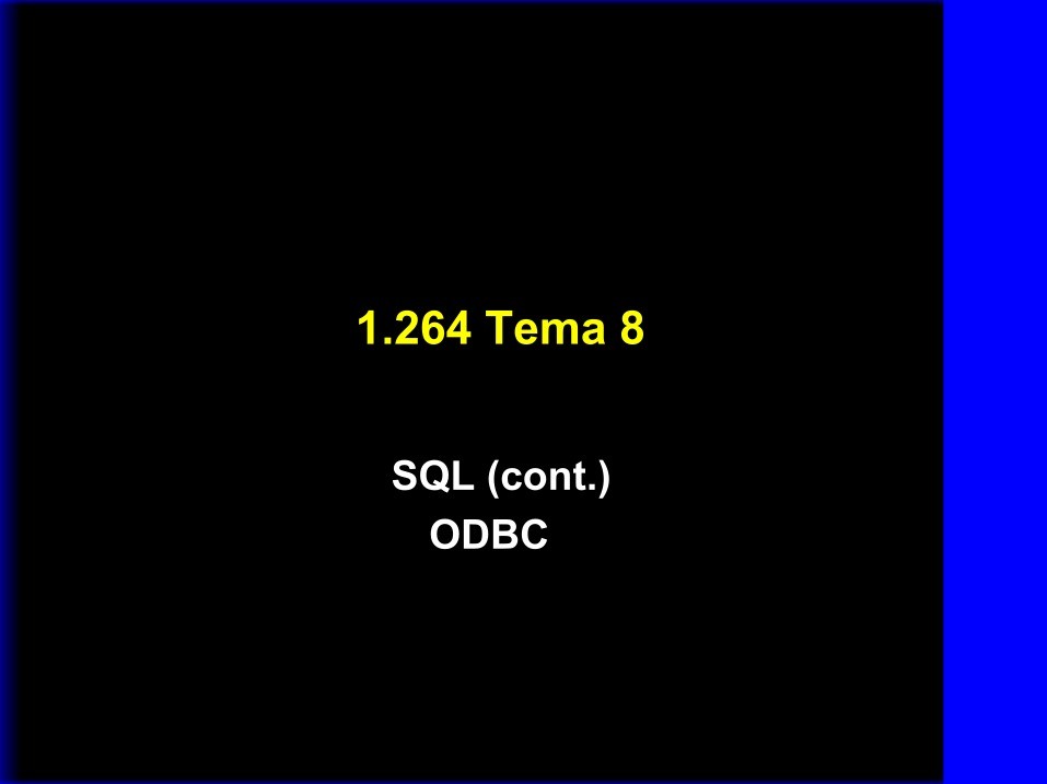 PDF de programación - Tema 8 SQL (cont.) ODBC
