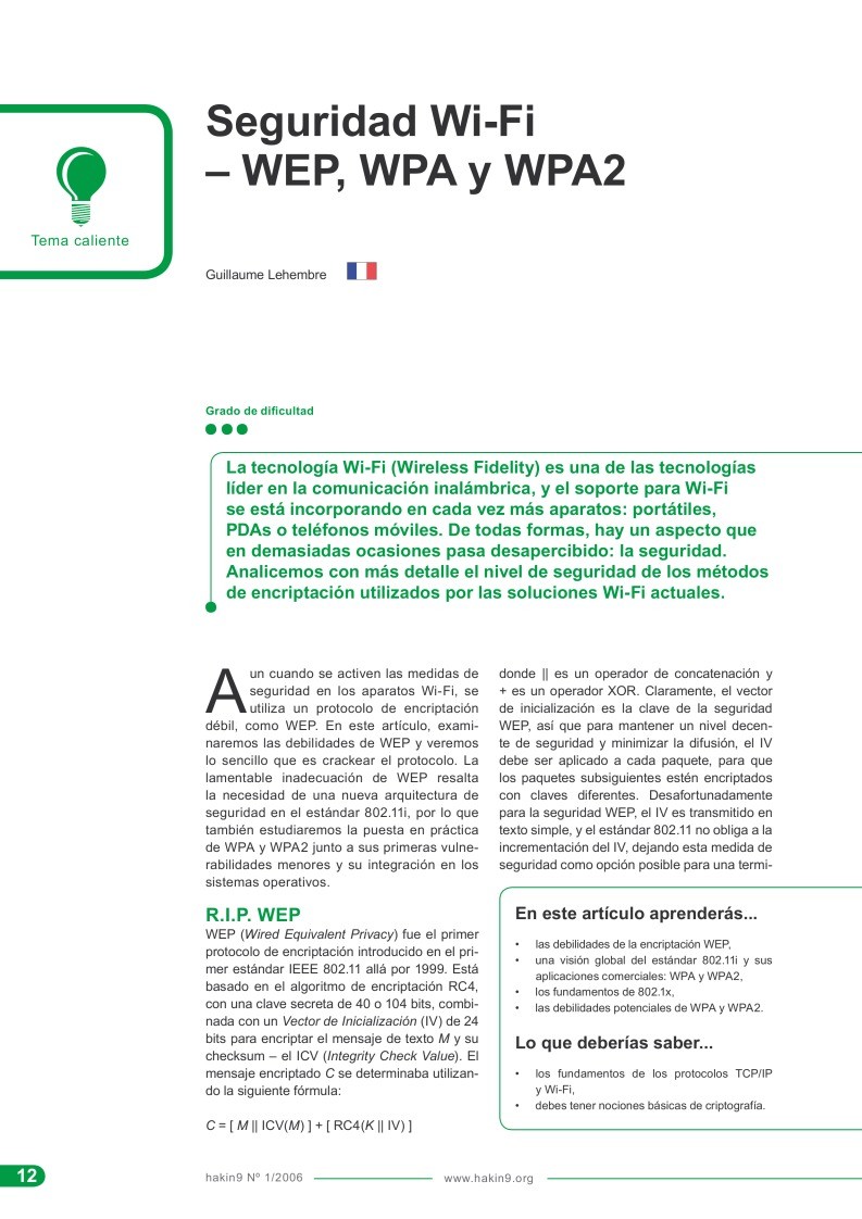 PDF de programación - Seguridad Wi-Fi – WEP, WPA y WPA2