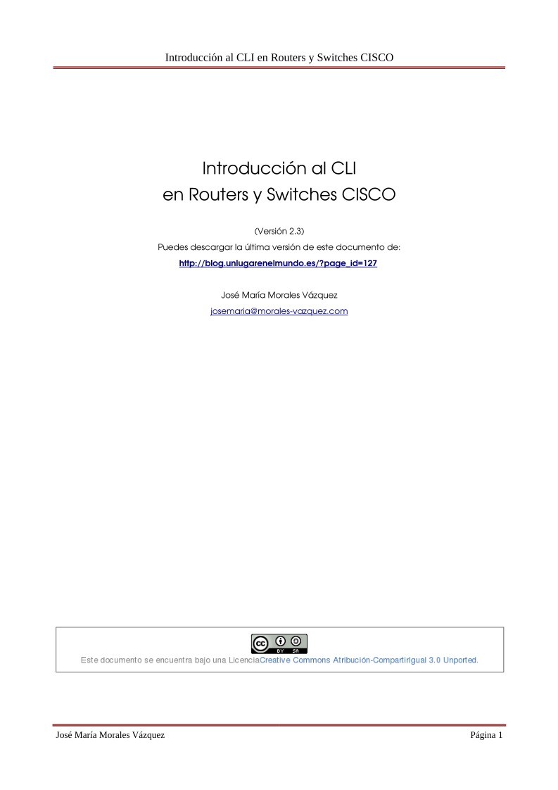 PDF de programación - Introducción al CLI en Routers y Switches CISCO