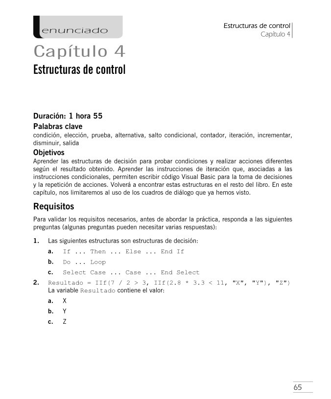 PDF de programación - Capítulo 4 Estructuras de control