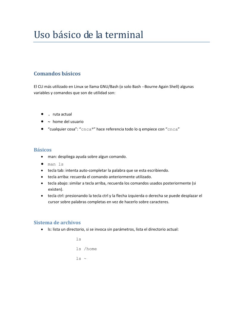 PDF de programación - Uso basico de terminal