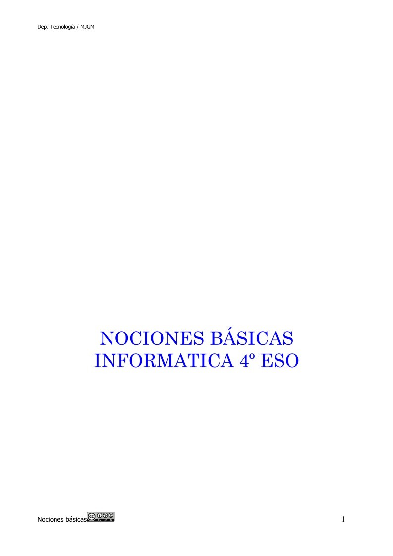 PDF de programación - Nociones básicas informática 4eso