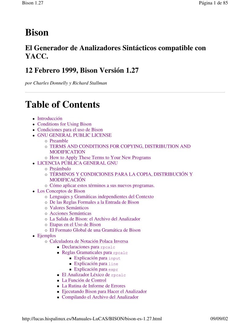 PDF de programación - Bison GNU