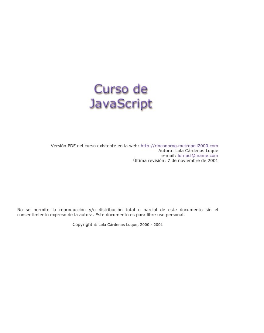 PDF de programación - Curso de JavaScript