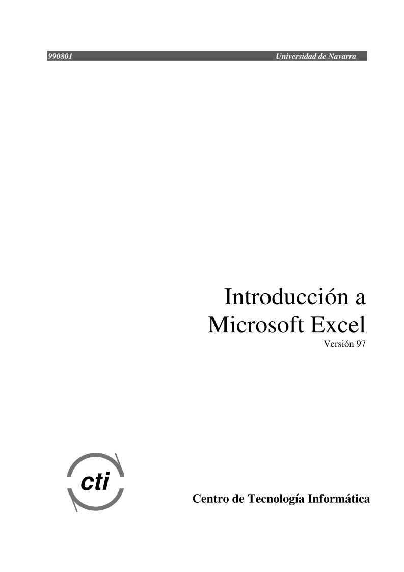 PDF de programación - Introducción a Microsoft Excel 97